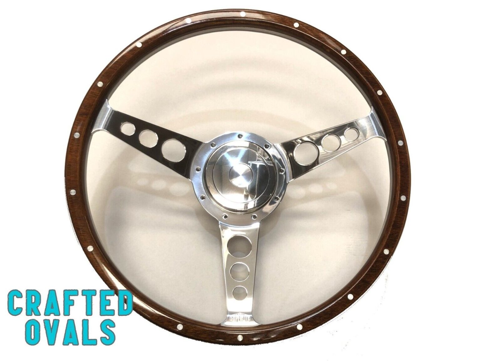 Wooden Hole Spoke Steering Wheel for Land Rover Defender 15″ with 48 ...